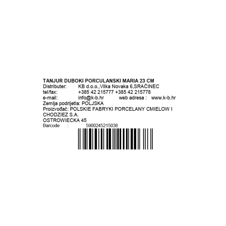 Tanjur maria duboki porculanski 23 cm