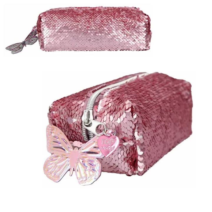 Top model roza sequin etui torbica