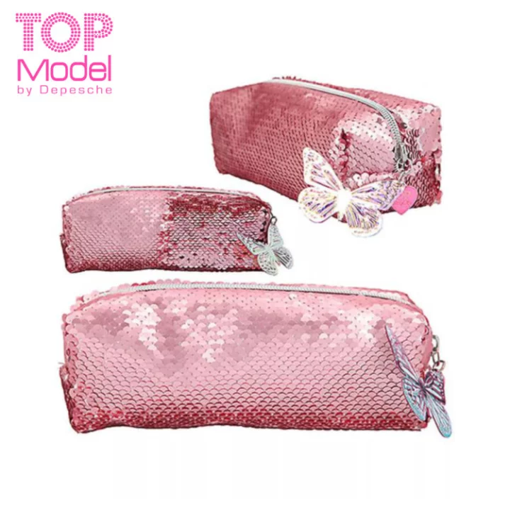 Top model roza sequin etui torbica