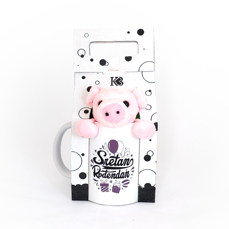 Poklon šalica sa plišanom igračkom sretan rođendan