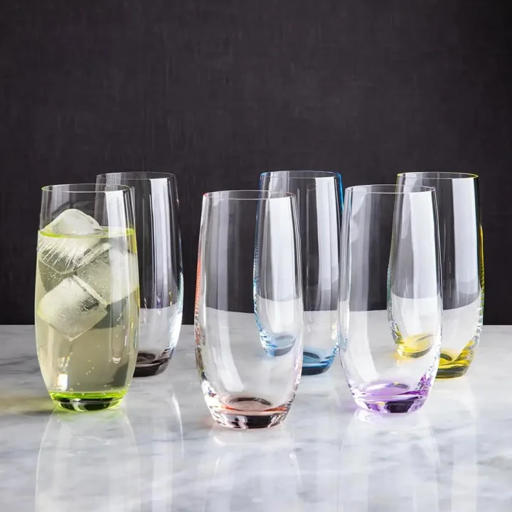Čaše kristalin Rainbow za sok u boji - 350 Ml 6/1