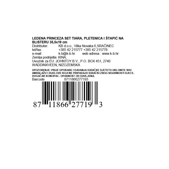 Ledena princeza set tiara, pletenica i štapić - frozen
