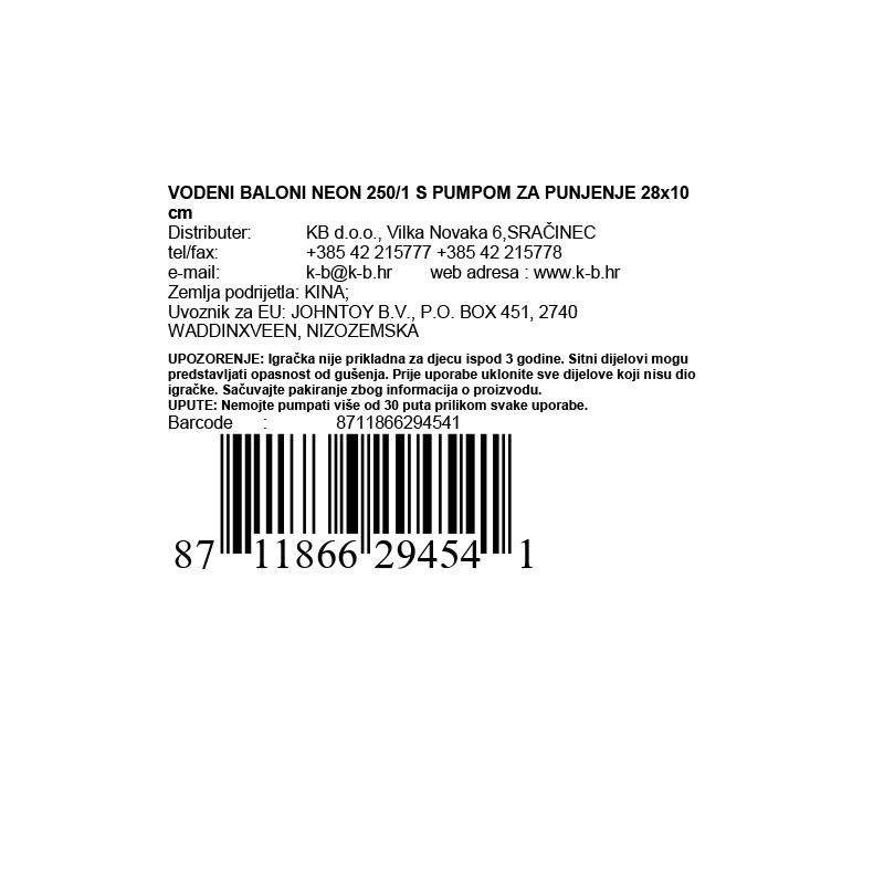 Vodeni baloni neon 250/1 | S pumpom za punjenje
