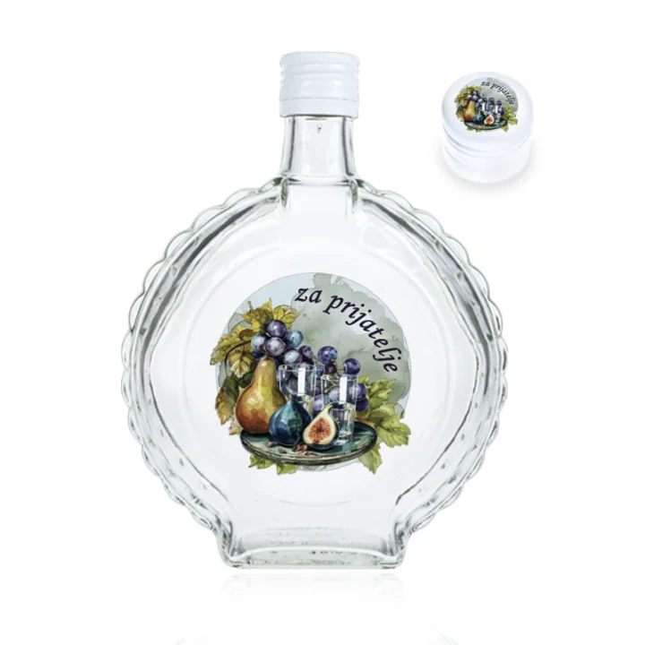 Staklena boca za rakiju - natpis "Za prijatelje"