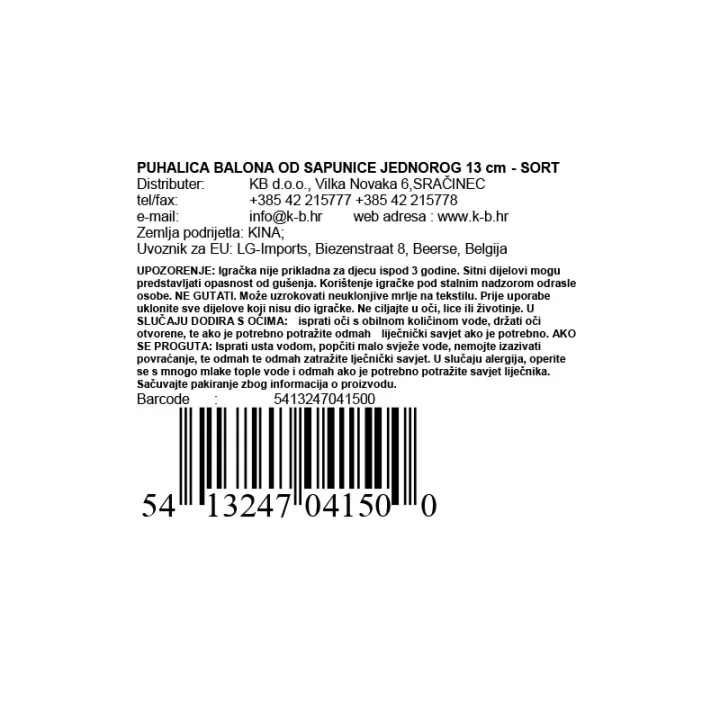 Puhalica balona od sapunice jednorog-13 cm