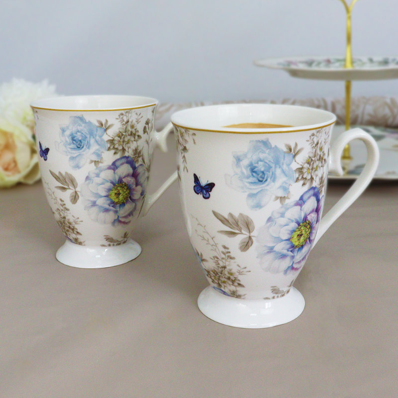 Dekorirane šalice za kavu new bone 2/1 340 ml