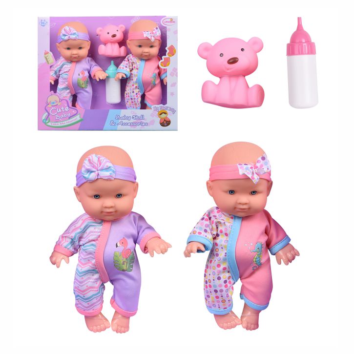 Lutke dojenče s priborom u kutij 23 cm