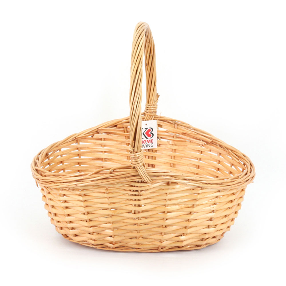 Pletena košara natur s drškom 30 cm