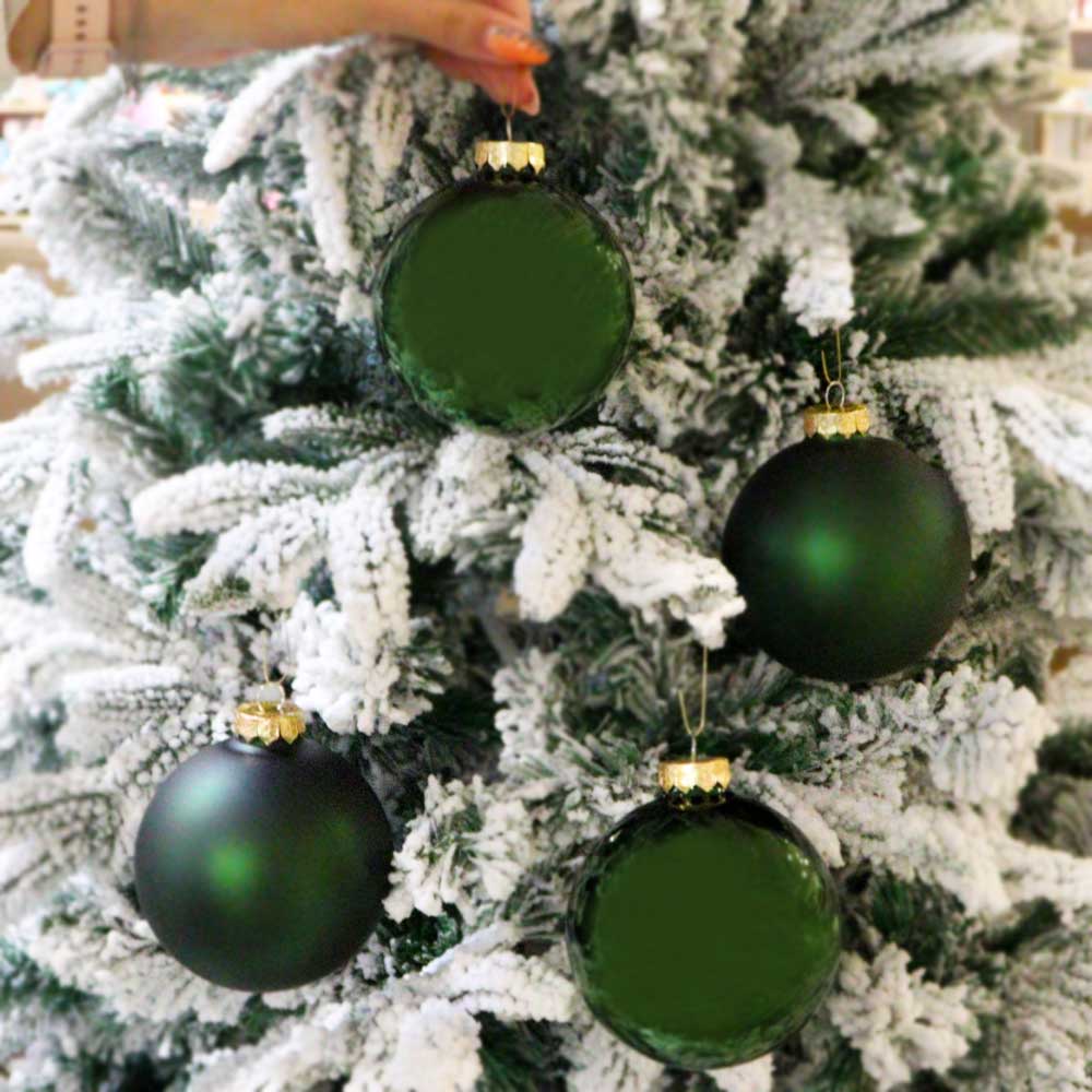 KUGLE ZA BOR STAKLENE ZELENE 10 cm SJAJ