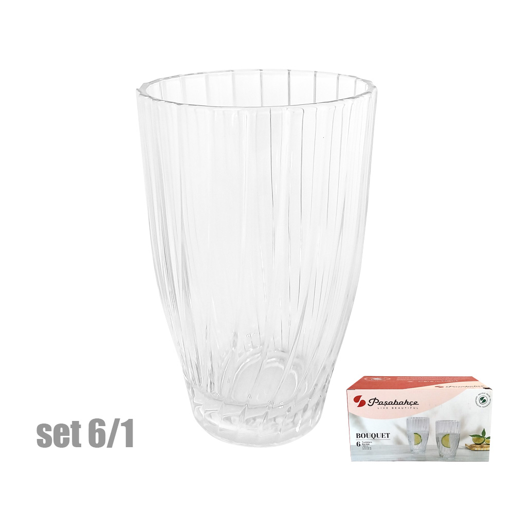 Čaše bouquet staklene 350 ml visoke 6/1