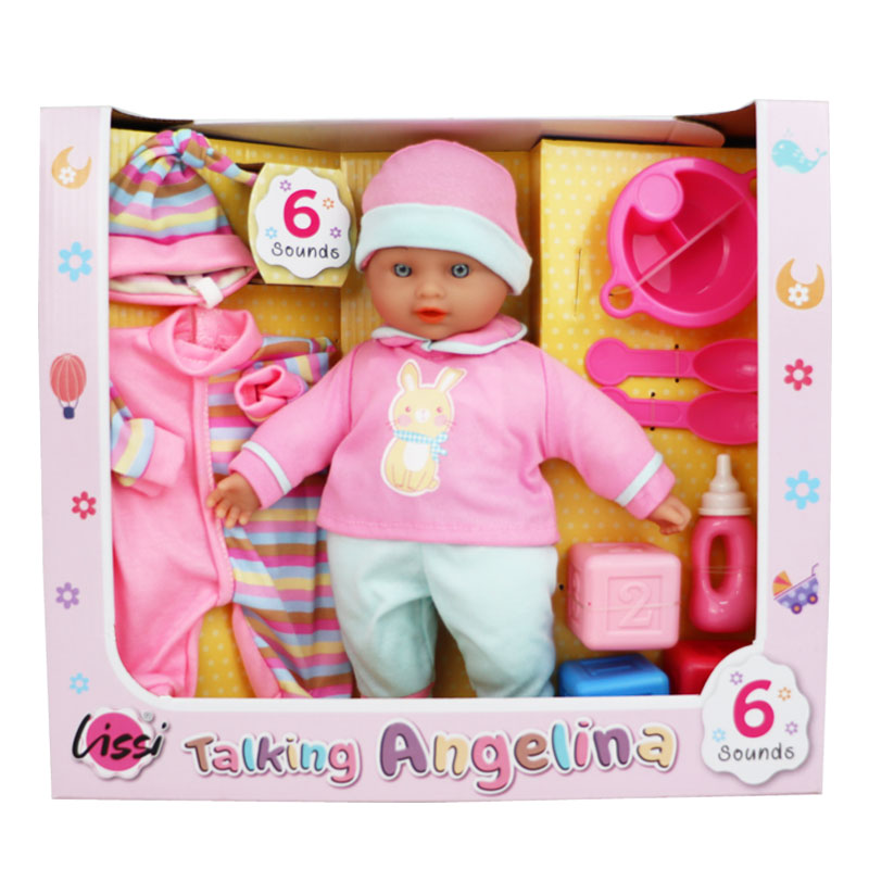 Lizzy vedes lutka dojenče - koja govori s priborom