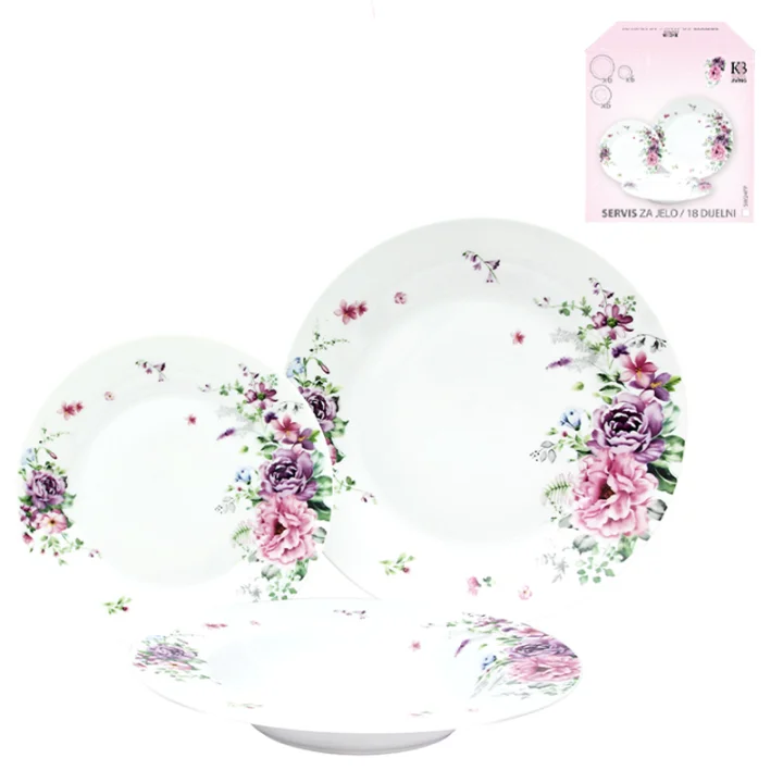 Servis za jelo porculanski Bella Garden - 18 komada