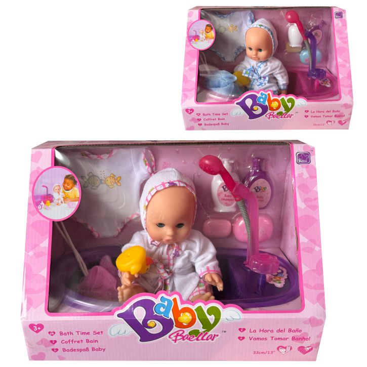 Lutka dojenče s kadicom za kupanje i ogrtačem